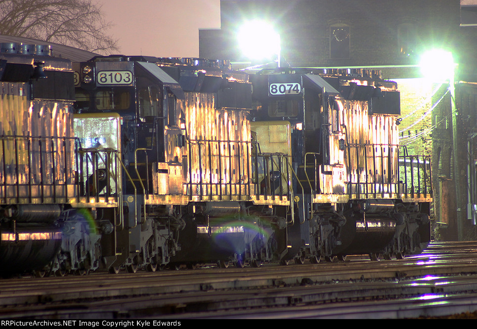 CSX SD40-2 #8103 and CSX SD40-2 #8074